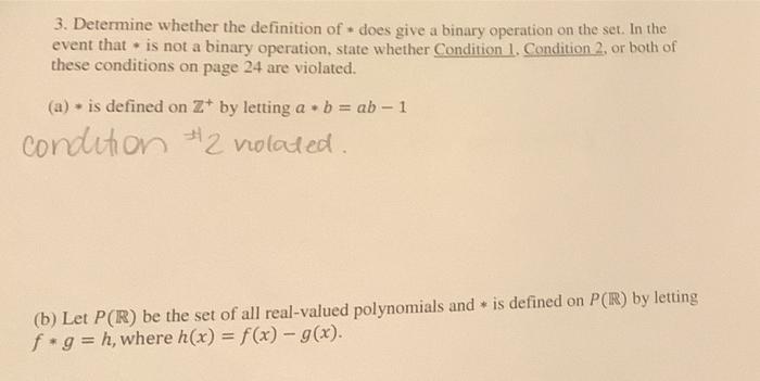 Solved 3. Determine whether the definition of does give a | Chegg.com