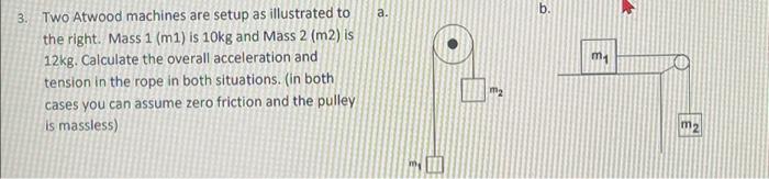 Solved 3. Two Atwood machines are setup as illustrated to | Chegg.com