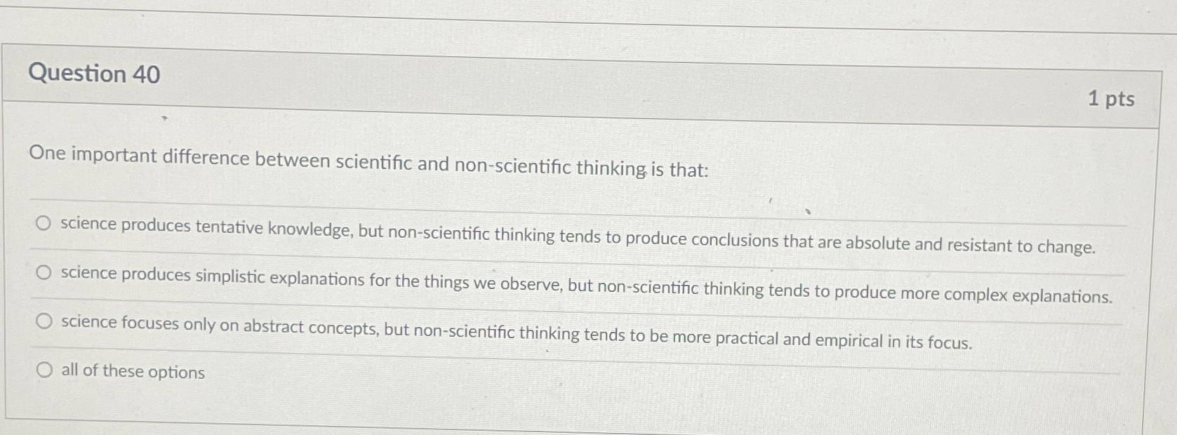 Solved Question 401 ﻿ptsOne important difference between | Chegg.com