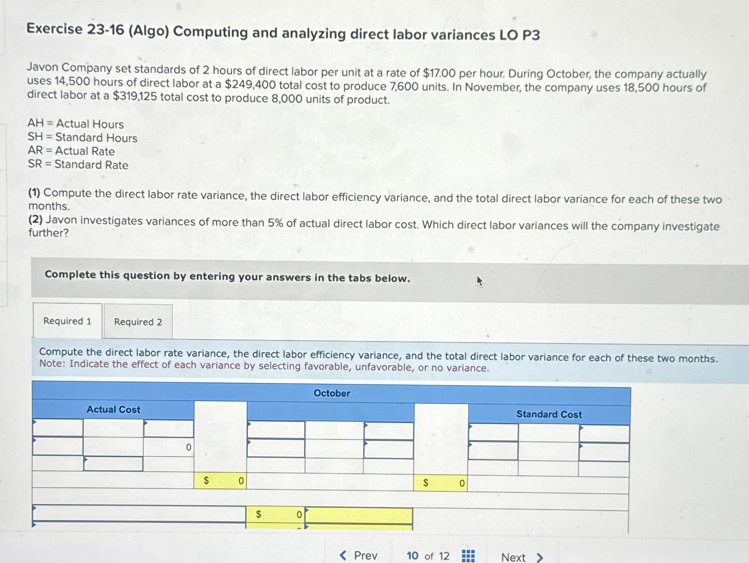 Solved Exercise 23-16 (Algo) ﻿Computing and analyzing direct | Chegg.com