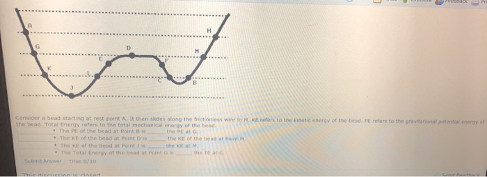 Solved consider bead starting at rest point . It then slides | Chegg.com