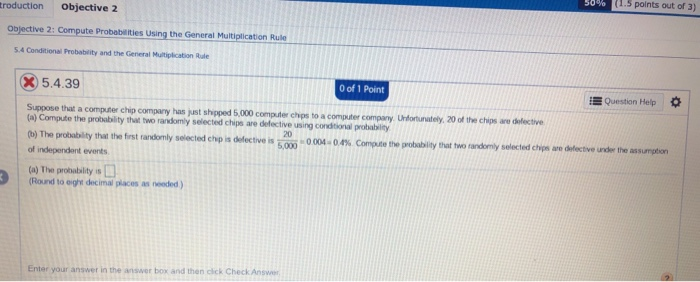 Solved troduction Objective 2 50% (1.5 points out of 3) | Chegg.com