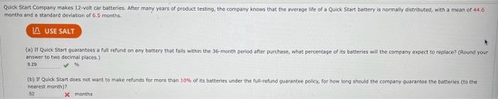 Solved enths and a standard devlation of 5.5 feanths. answer | Chegg.com