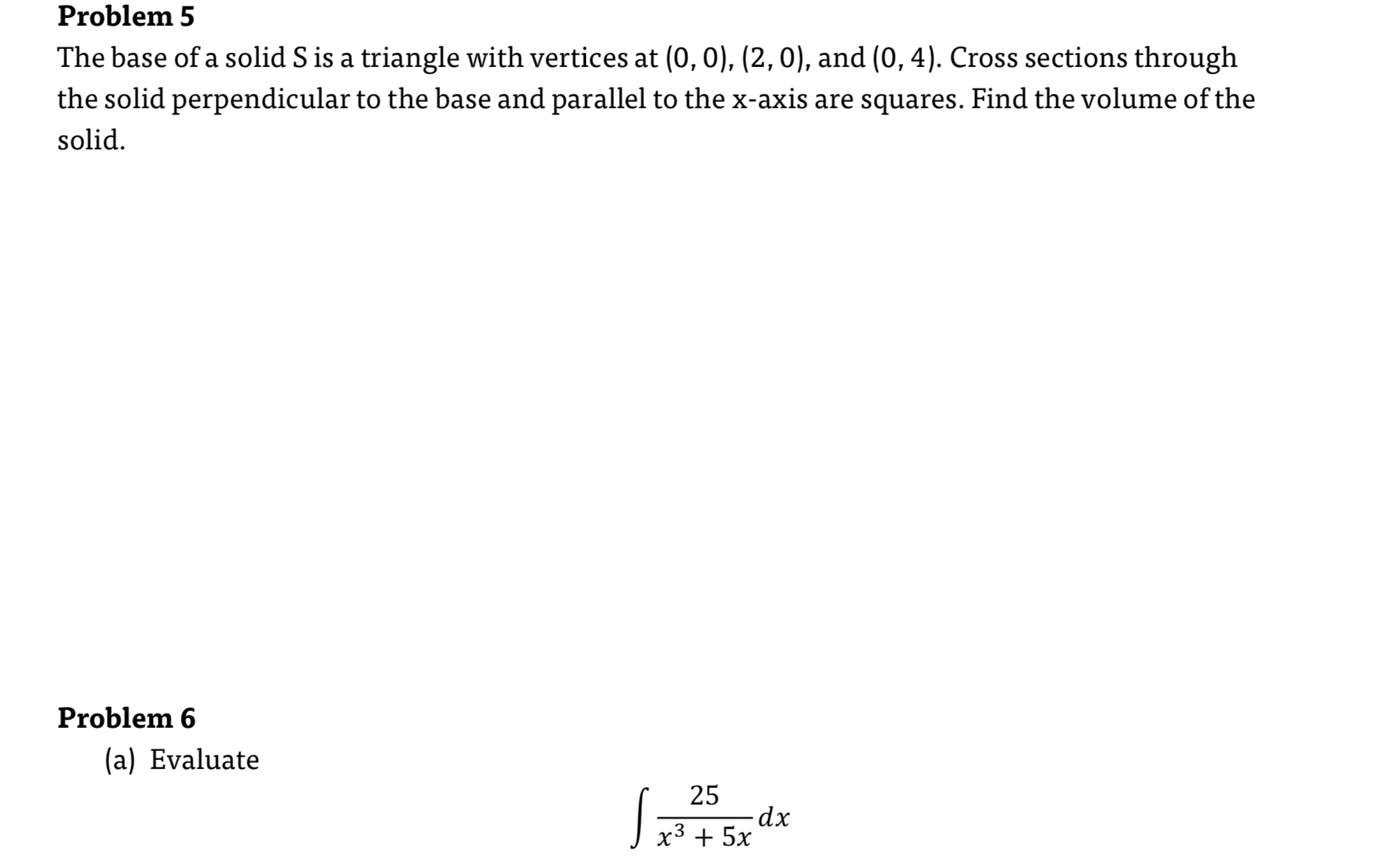 Solved Problem 5The base of a solid S ﻿is a triangle with | Chegg.com