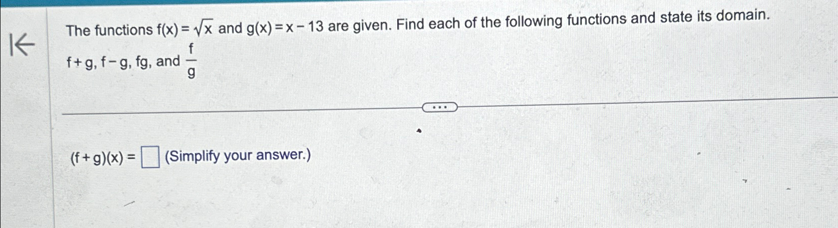 Solved The functions f(x)=x2 ﻿and g(x)=x-13 ﻿are given. Find | Chegg.com