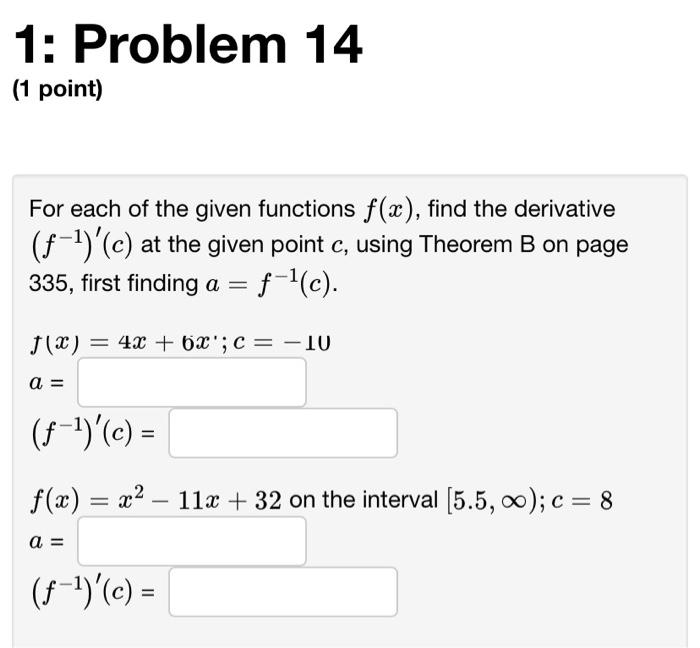 Solved For each of the given functions f(x), find the | Chegg.com