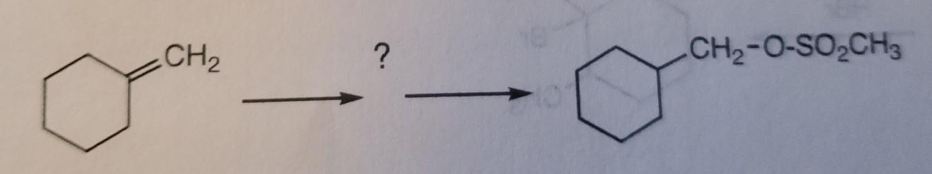 Solved CH2 ? CH2-O-SO2CH3 HO ? о 11 H-C-CH2CH2CH2-C-H | Chegg.com