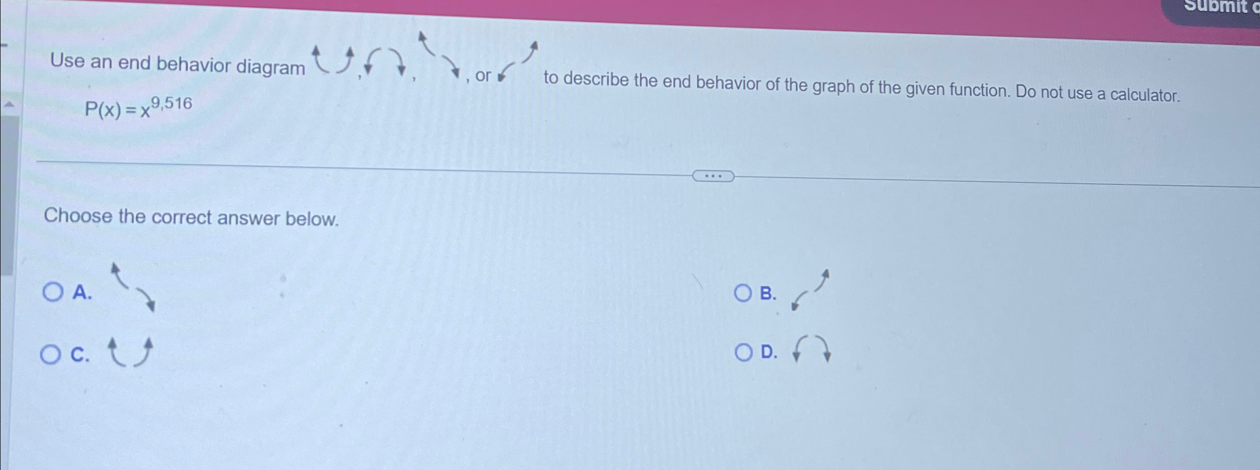 Use an end behavior diagramorto describe the end | Chegg.com