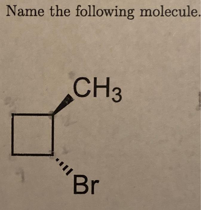 Solved Name the following molecule. CH3 Br | Chegg.com