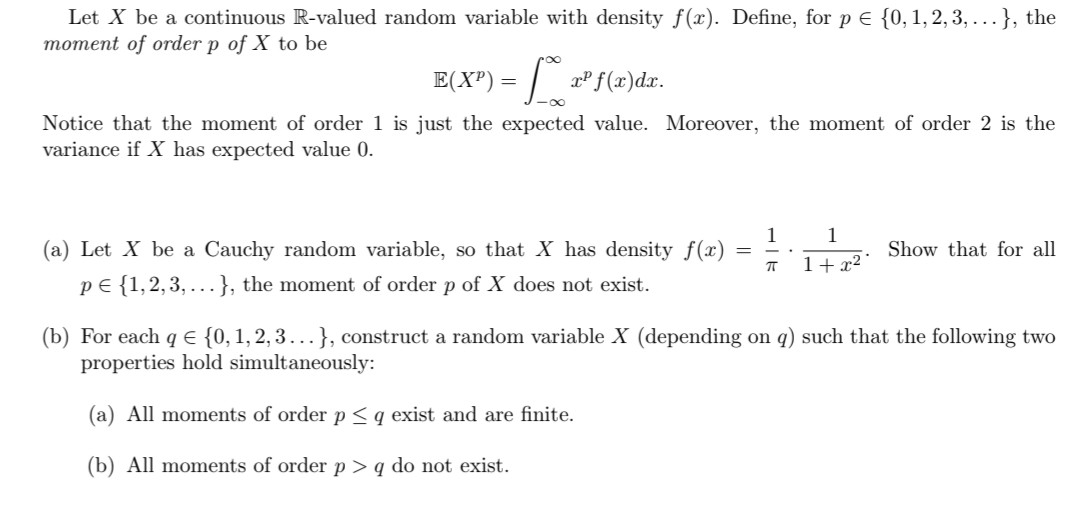 Solved Let x ﻿be a continuous R-valued random variable with | Chegg.com