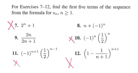 Solved For Exercises 7-12, ﻿find the first five terms of the | Chegg.com