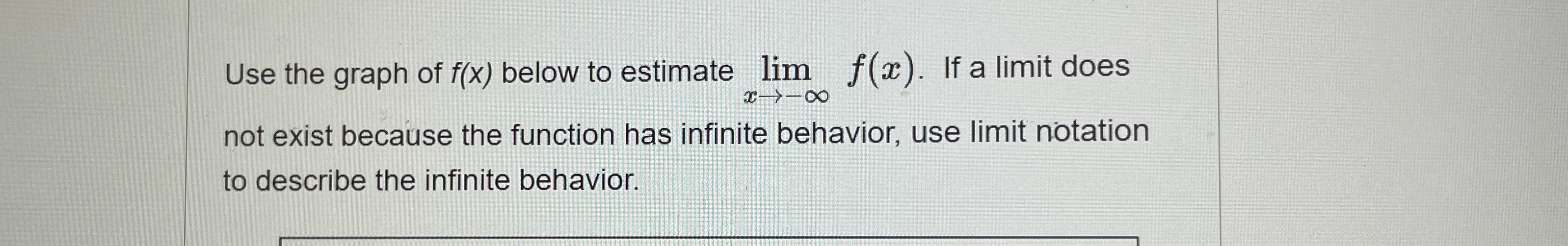 Use the graph of f(x) ﻿below to estimate limx→-∞f(x). | Chegg.com