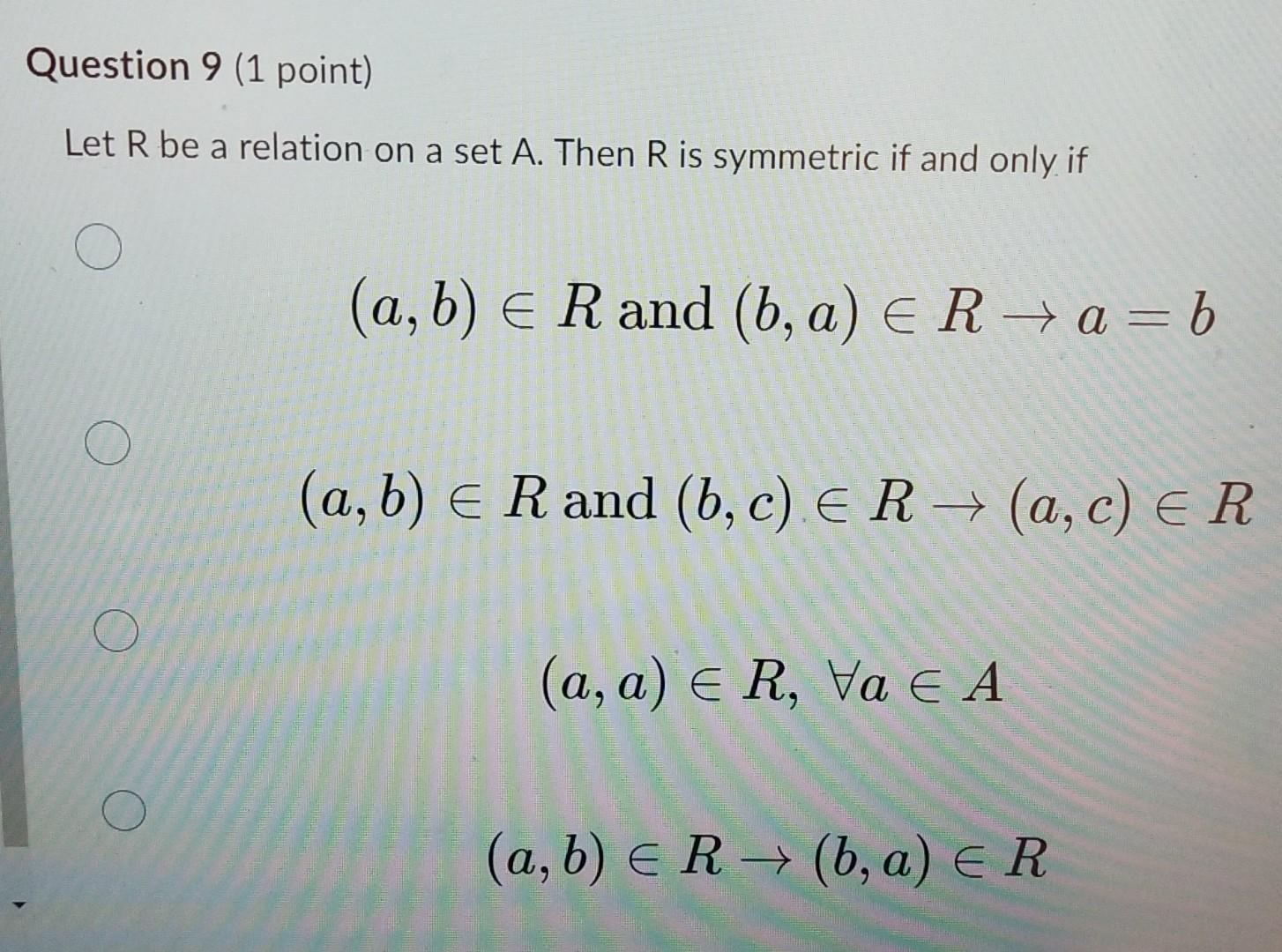 Solved Let R be a relation on a set A. Then R is reflexive | Chegg.com