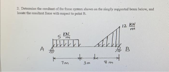 [Solved]: 2. Determine the resultant of the force system sh