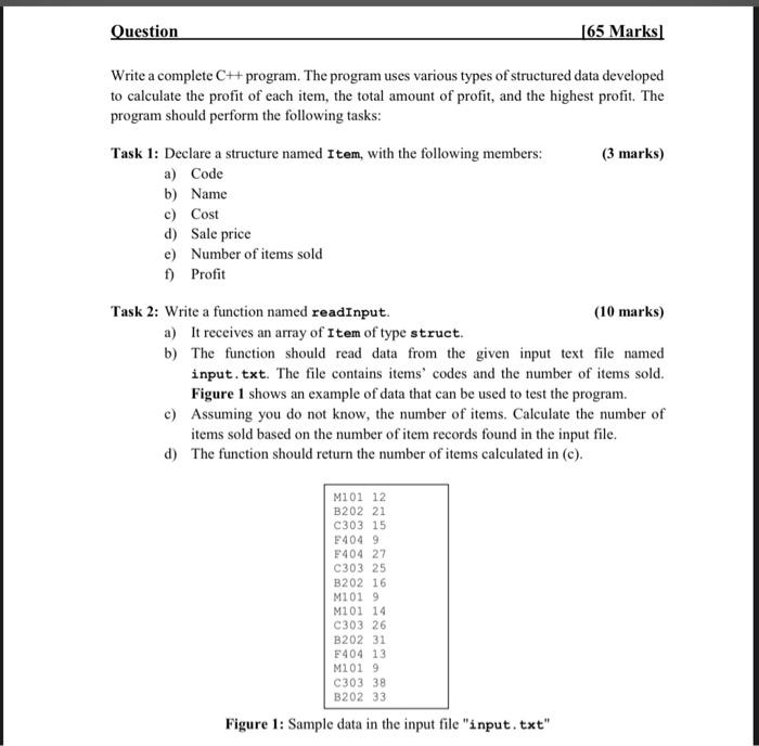 Solved Question 65 Marks Write A Complete C Program The 0278