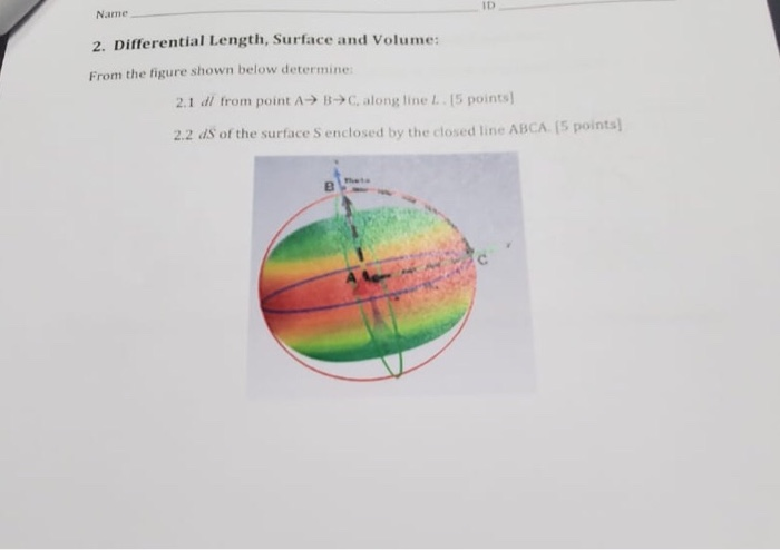 Solved Name 2. Differential Length, Surface and Volume: From | Chegg.com