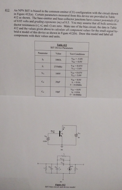 An NPN BJT is biased in the common-emitter (CE) | Chegg.com