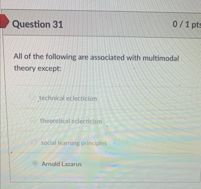 Solved Question 31 0/ 1 pts All of the following are | Chegg.com