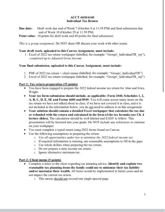 Part 1: Tax return preparation (35 points) - You have | Chegg.com