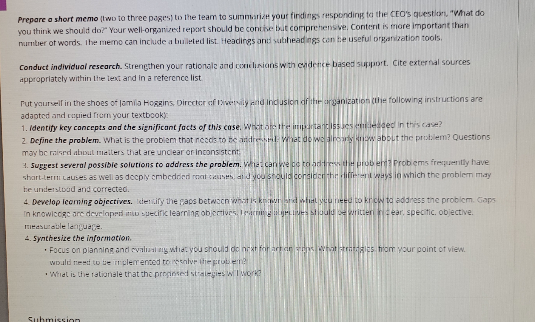 Solved Prepare a short memo (two to three pages) ﻿to the | Chegg.com