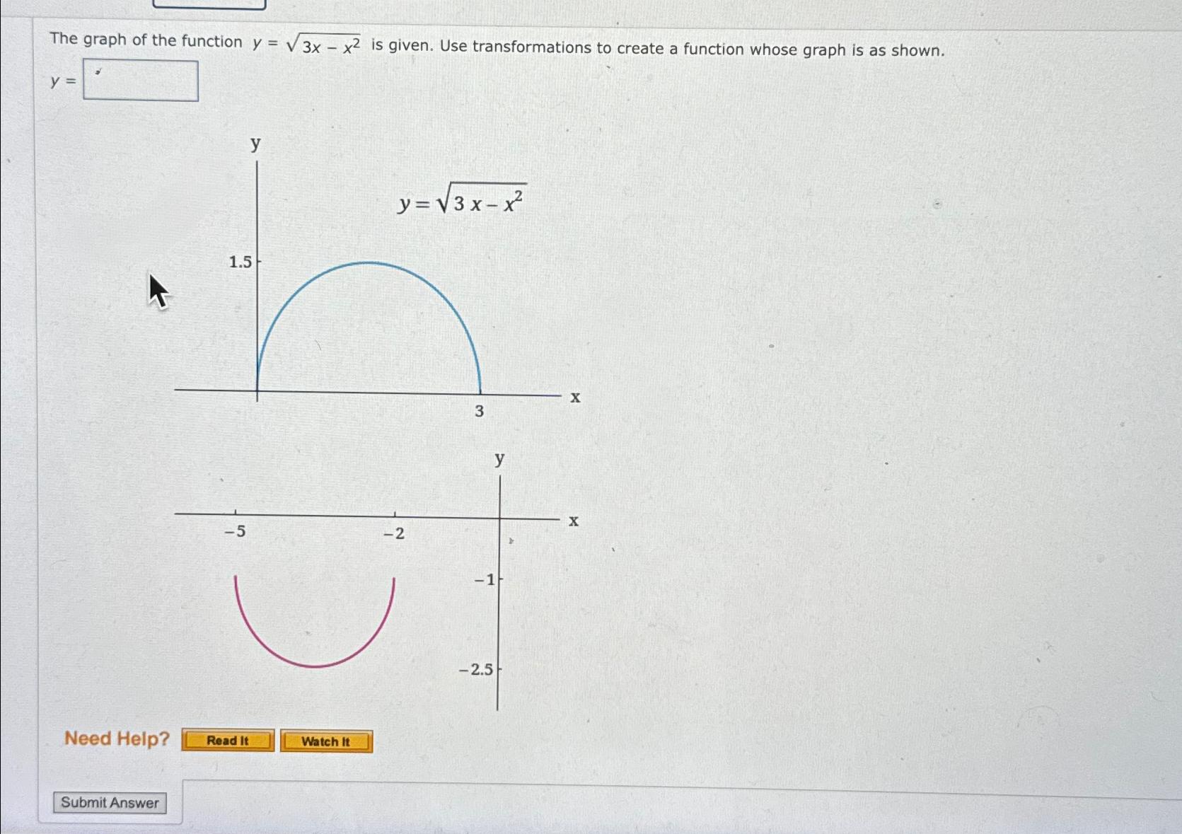 Solved The Graph Of The Function Y3x X22 ﻿is Given Use 9189