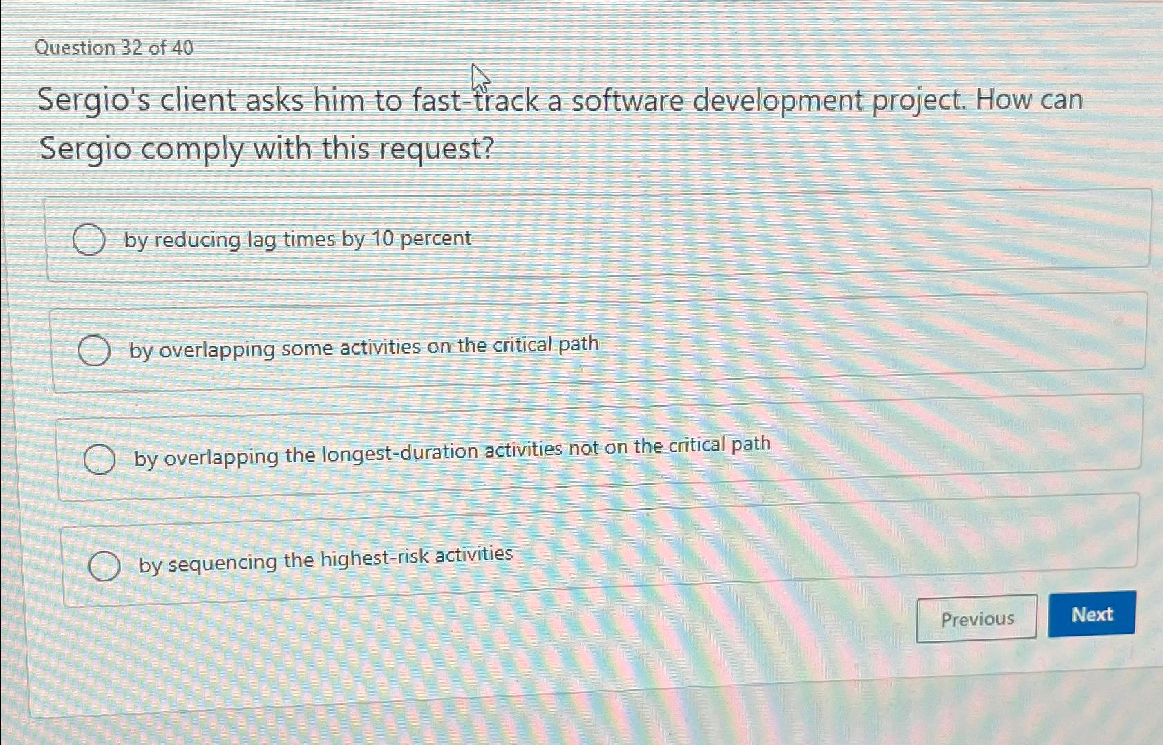 Solved Question 32 ﻿of 40Sergio's client asks him to | Chegg.com