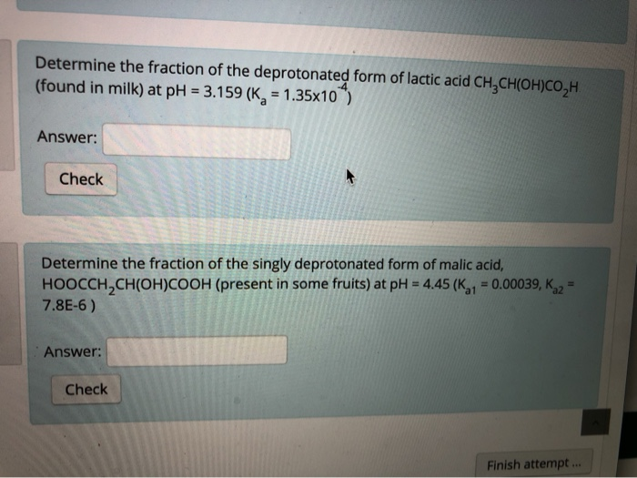 Solved Determine the fraction of the deprotonated form of | Chegg.com