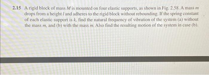 Solved 2.15 A rigid block of mass Mis mounted on four | Chegg.com
