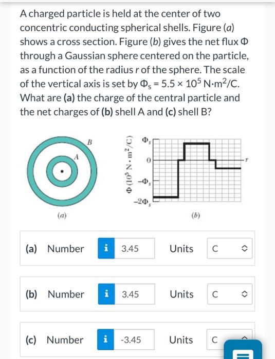 Solved A charged particle is held at the center of two | Chegg.com