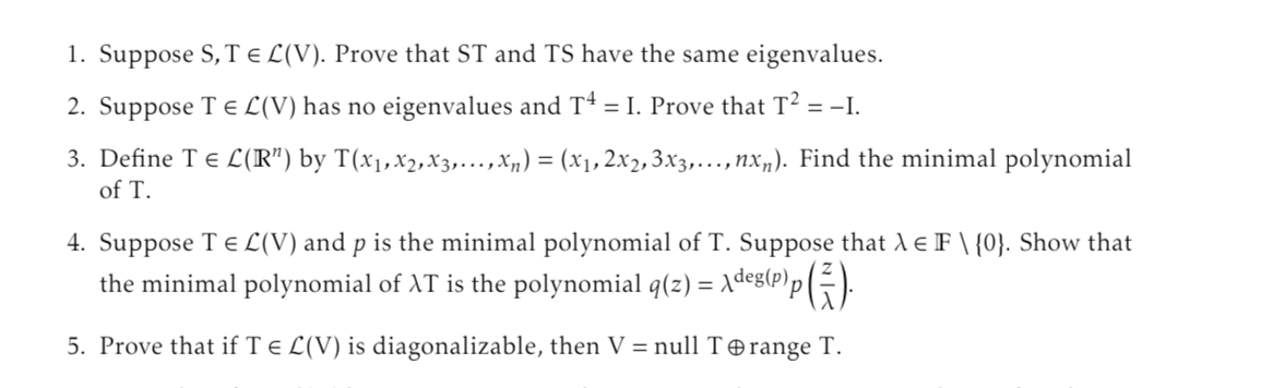 Solved Suppose S,TinL(V). ﻿Prove that ST ﻿and TS ﻿have the | Chegg.com