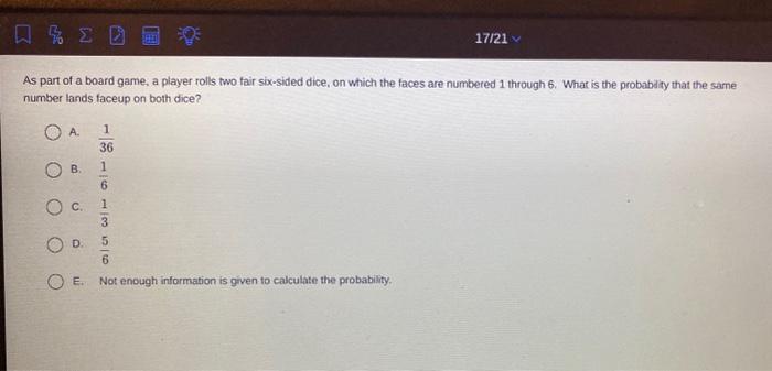 Solved As part of a board game, a player rolls two fair | Chegg.com