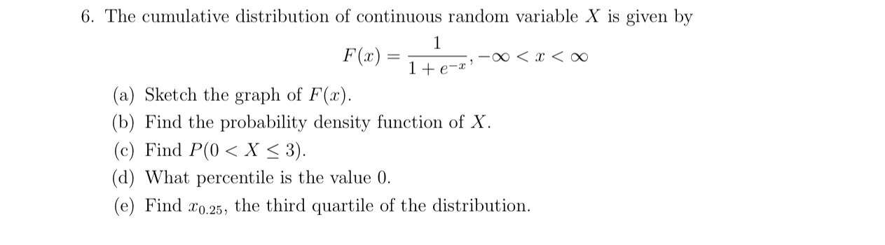 Solved The cumulative distribution of continuous random | Chegg.com