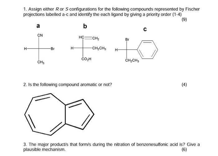 Solved 1. Assign either R or S configurations for the | Chegg.com