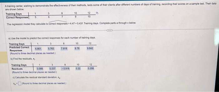 Solved The regression model they calculate is correct | Chegg.com