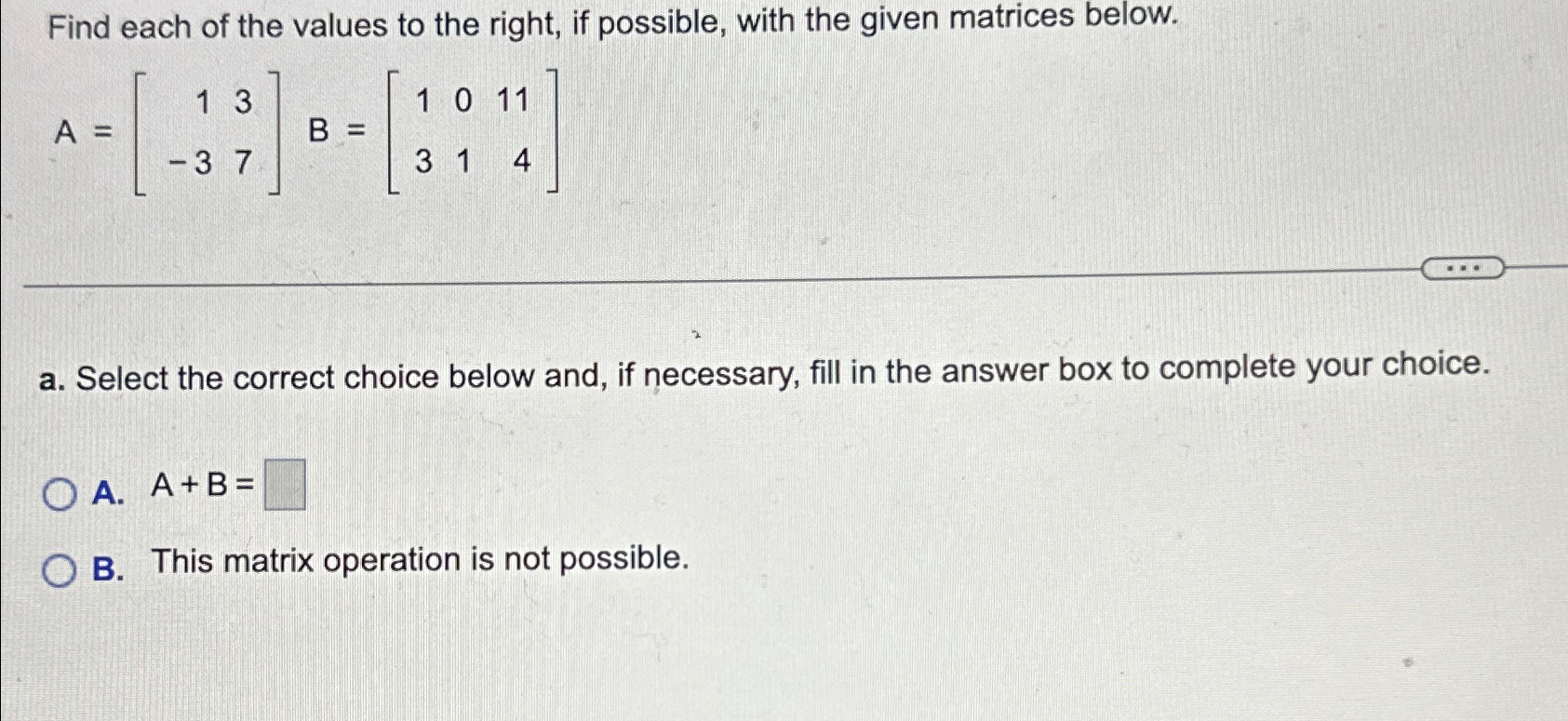 Solved Find each of the values to the right, if possible, | Chegg.com
