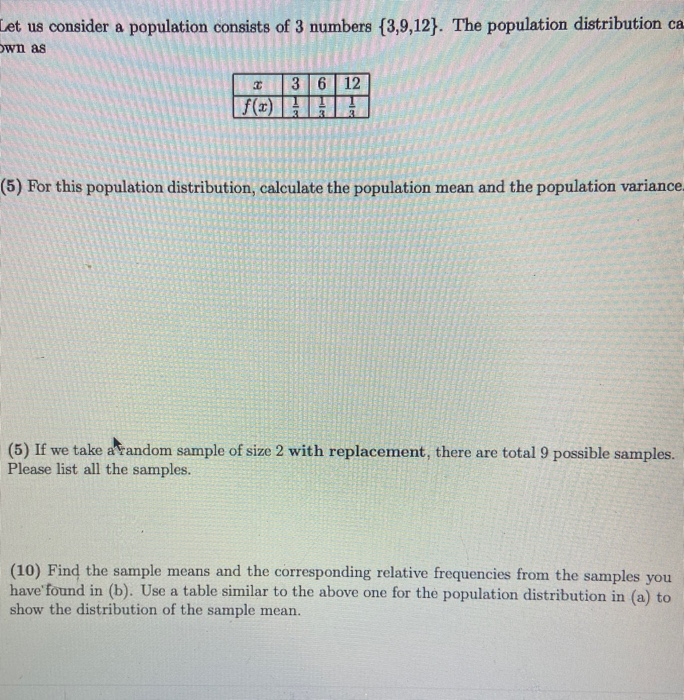 Solved Let us consider a population consists of 3 numbers | Chegg.com