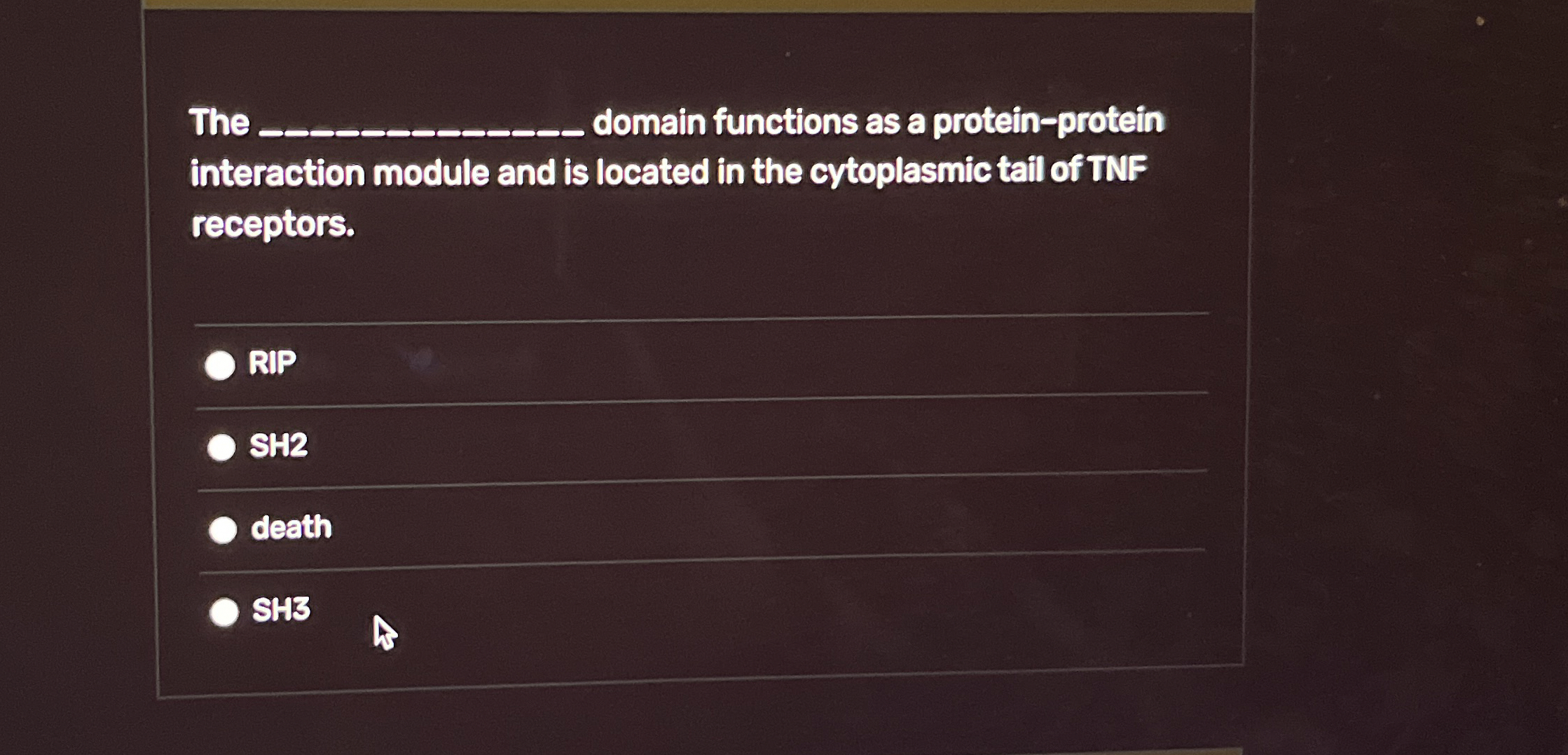Solved The q, ﻿domain functions as a protein-protein | Chegg.com