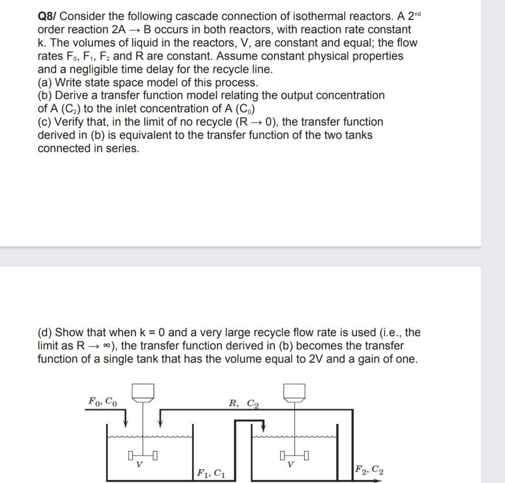Solved Q8/ Consider the following cascade connection of | Chegg.com