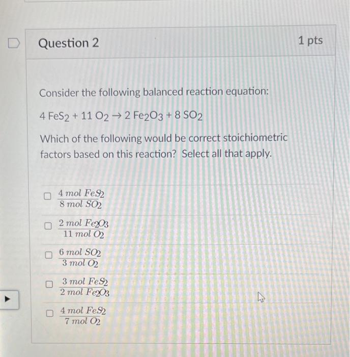 Solved Question 2 1 Pts Consider The Following Balanced