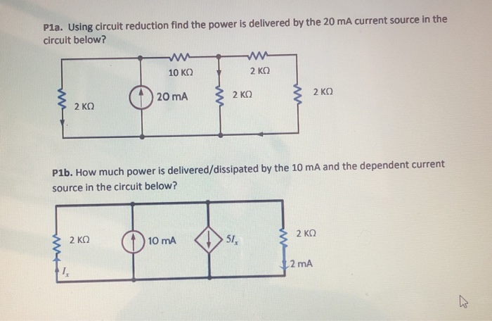 Solved Pla. Using circuit reduction find the power is | Chegg.com