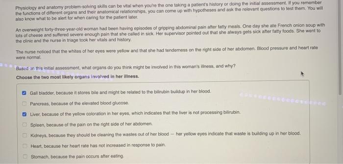 Solved Physiology and anatomy problem-solving skills can be | Chegg.com