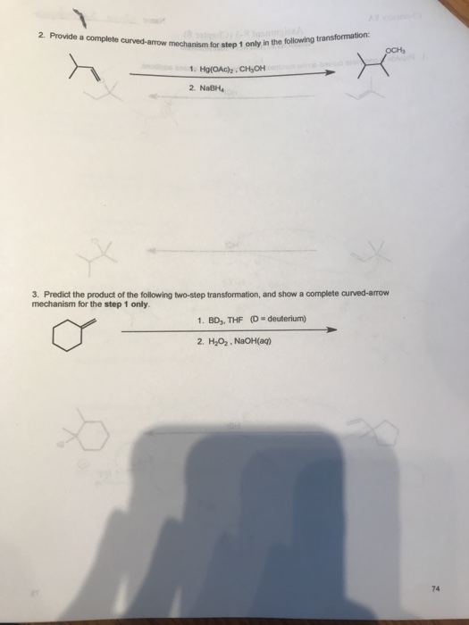 Solved 2. Provide a complete curvedamo c hanism for step 1 | Chegg.com