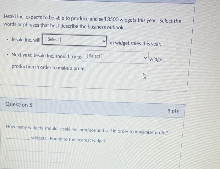 Solved Widget Sales Jesaki Inc. is trying to enter the | Chegg.com