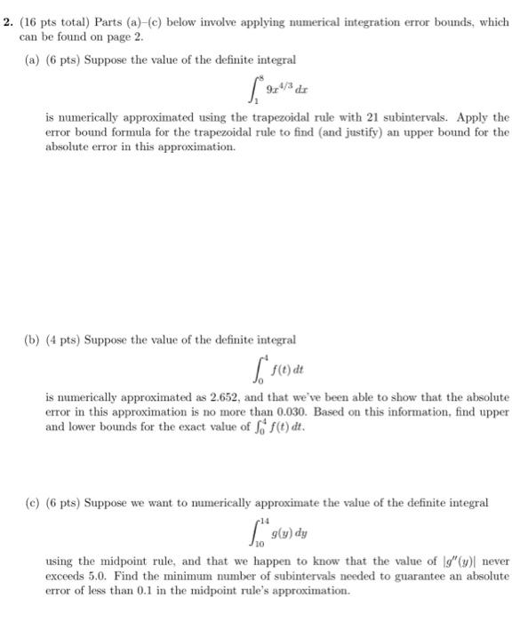 Solved (16 pts total) Parts (a)-(c) below involve applying | Chegg.com