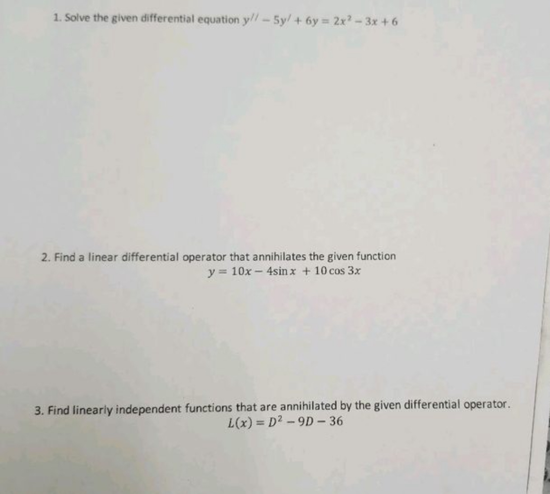 Solved Solve the given differential equation | Chegg.com