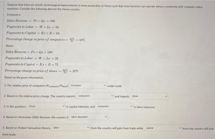 Solved Suppose that there are drastic technological | Chegg.com