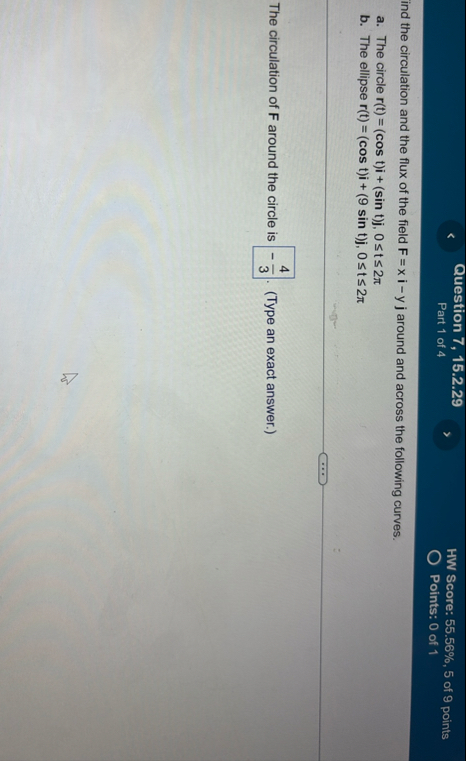 Solved Question 7, 15.2.29Part 1 ﻿of 4HW Score: 55.56%,5 ﻿of | Chegg.com