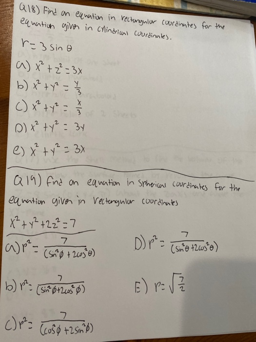 Solved Calculus 3 --> If your able to answer, I will give a | Chegg.com