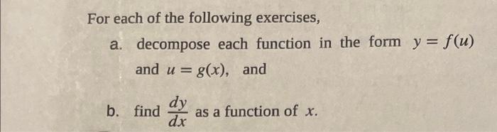 Solved For each of the following exercises, a. decompose | Chegg.com