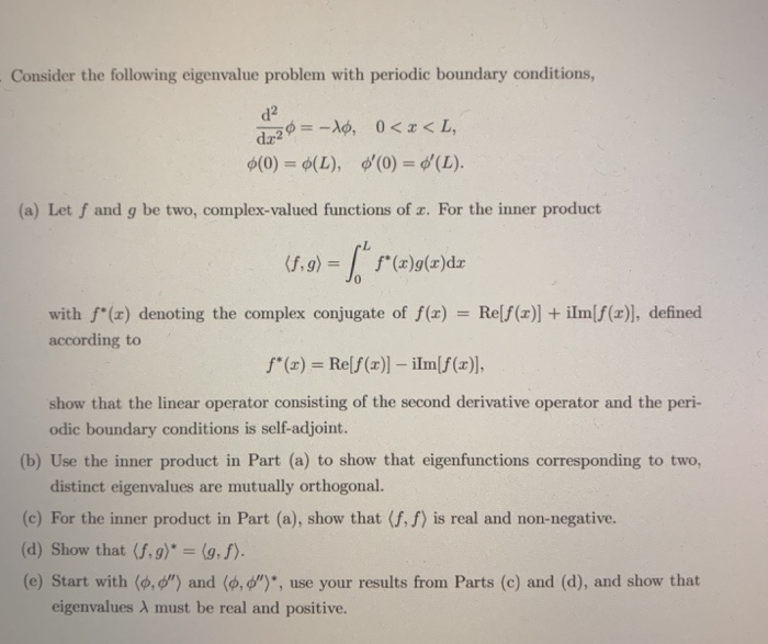 Solved Consider the following eigenvalue problem with | Chegg.com